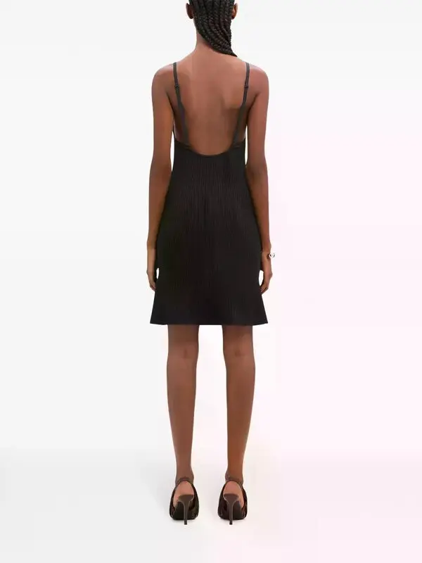 COURREGES Ribbed-knit Mini Dress - Black