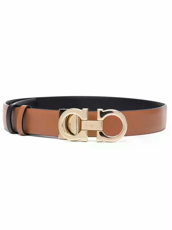 FERRAGAMO Gancini Buckle Reversible Belt - Brown