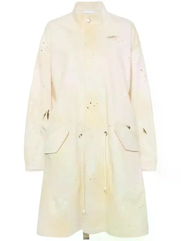 Helmut Lang Spray-paint Effect Cotton Coat