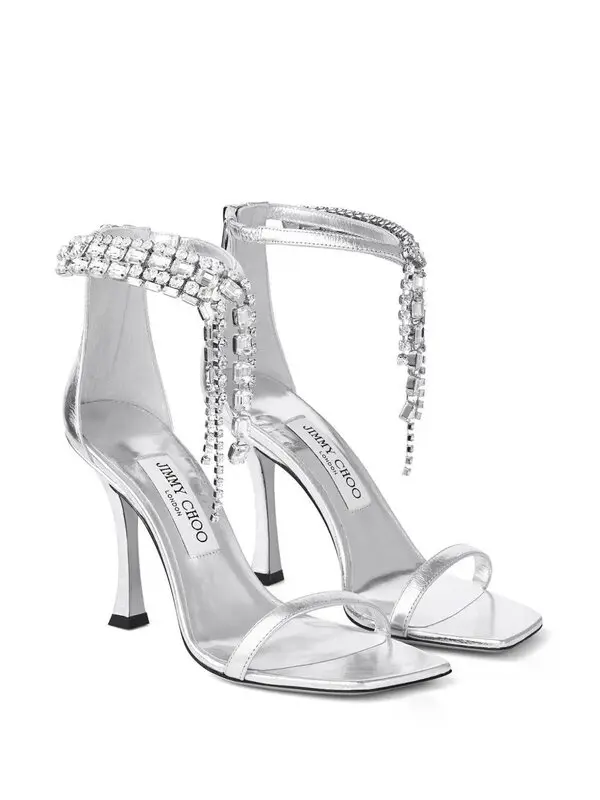 JIMMY CHOO Verity Crystal-embellished Sandals - Silver