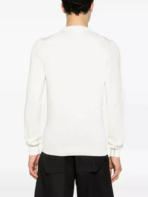 Lacoste Logo-patch Ribbed-knit Jumper - Neutrals