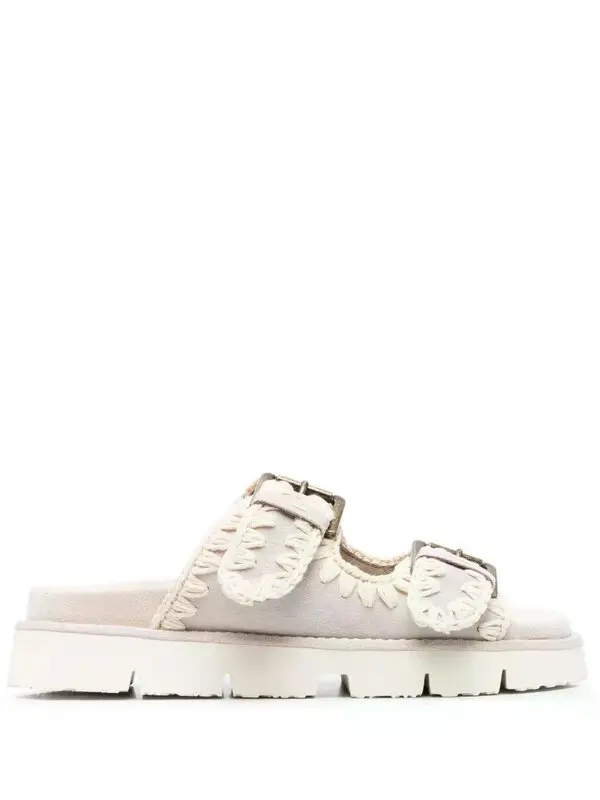 Mou Bio Crochet-trim Buckle-strap Sandals