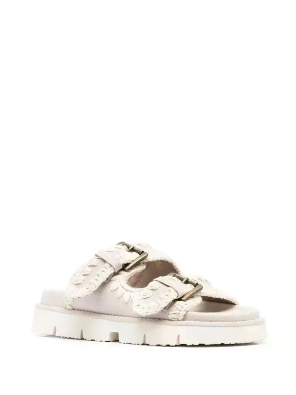 Mou Bio Crochet-trim Buckle-strap Sandals