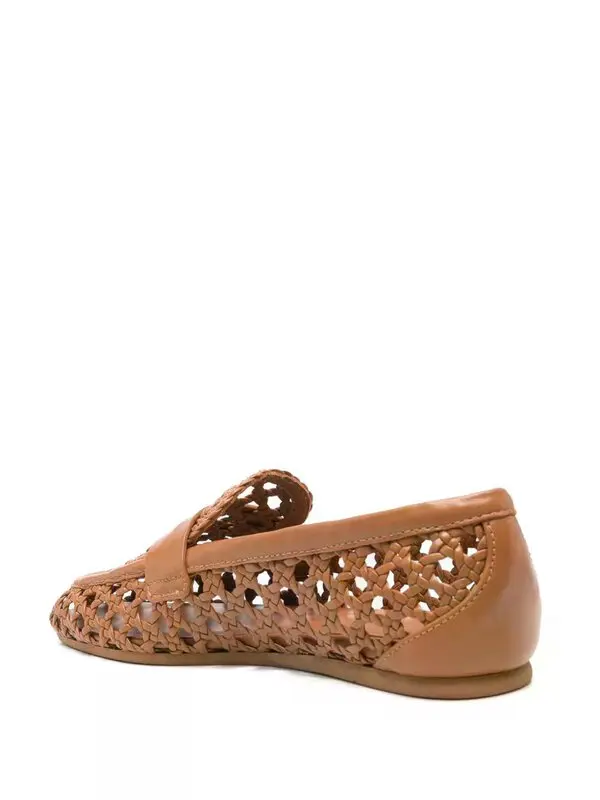 STUART WEITZMAN Woven Loafers - Brown