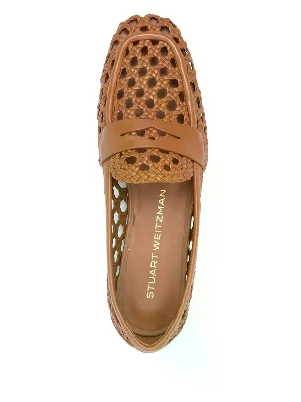 STUART WEITZMAN Woven Loafers - Brown