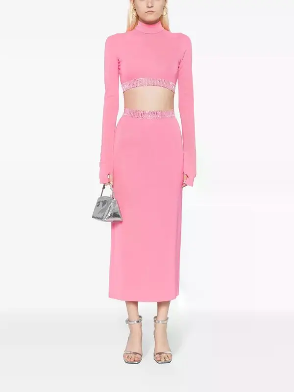 David Koma Crystal-embellished Midi Skirt