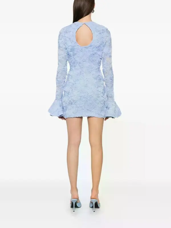 ROTATE BY BIRGER CHRISTENSEN Floral-appliqué Mesh Mini Dress