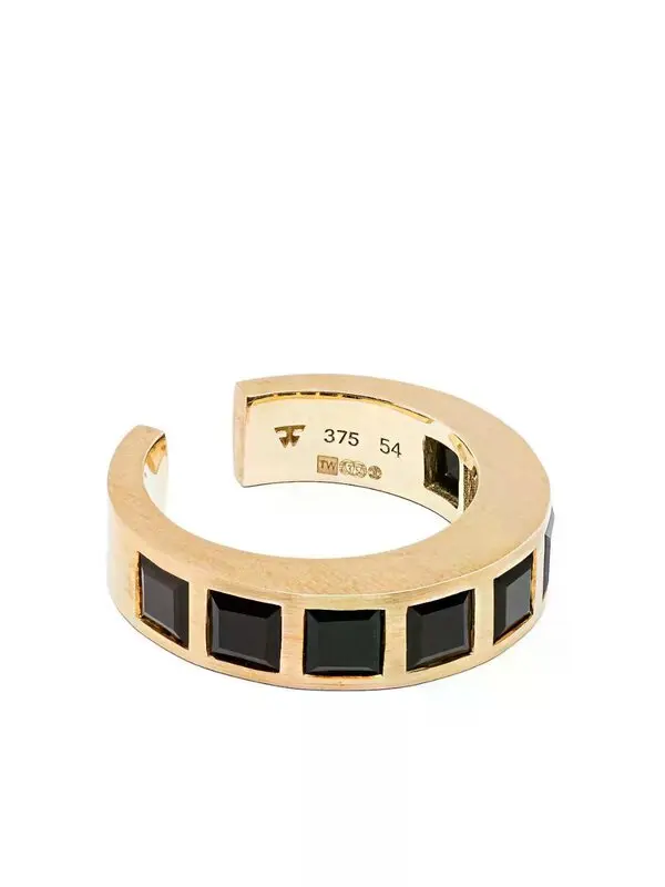 Tom Wood 9ct Recycled Arch Square Ring With Onyx - Gold