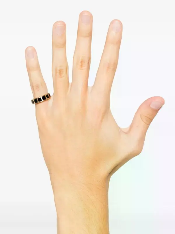 Tom Wood 9ct Recycled Arch Square Ring With Onyx
