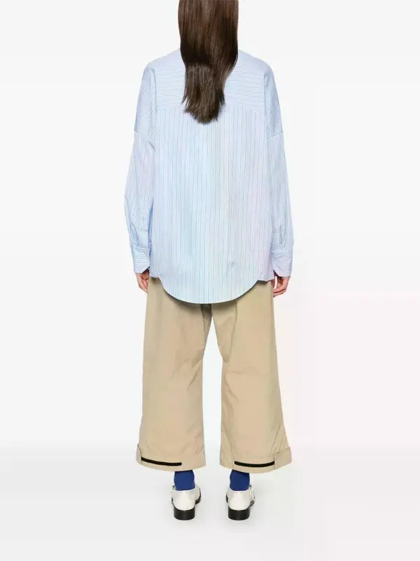 Plan C Striped Poplin Shirt