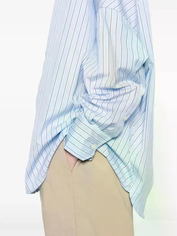 Plan C Striped Poplin Shirt