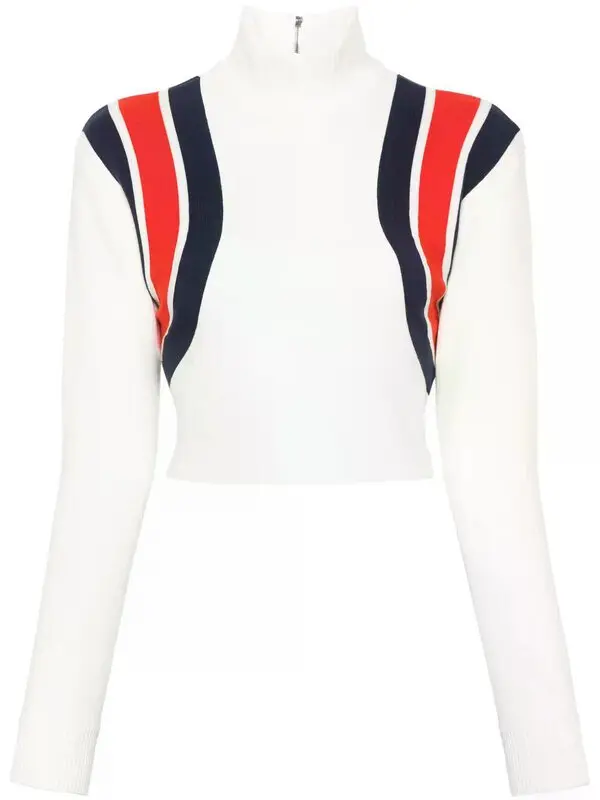 Gucci Sylvie-web Knitted Cropped Top - White