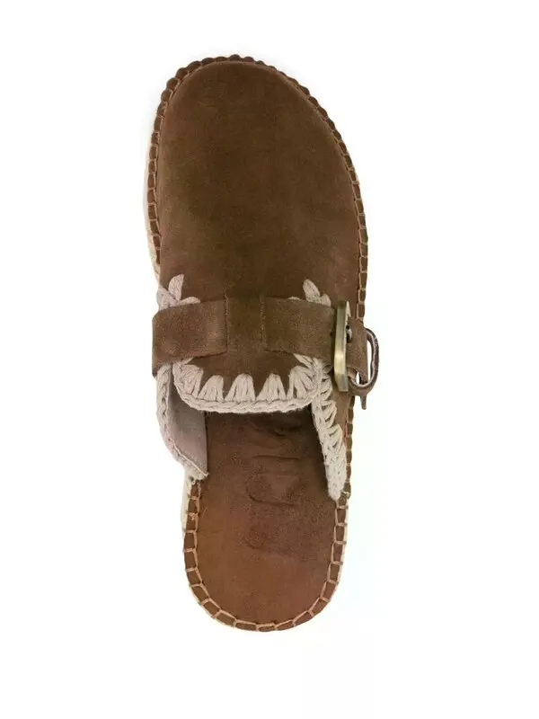 Mou Buckled Jute Clog Sandals