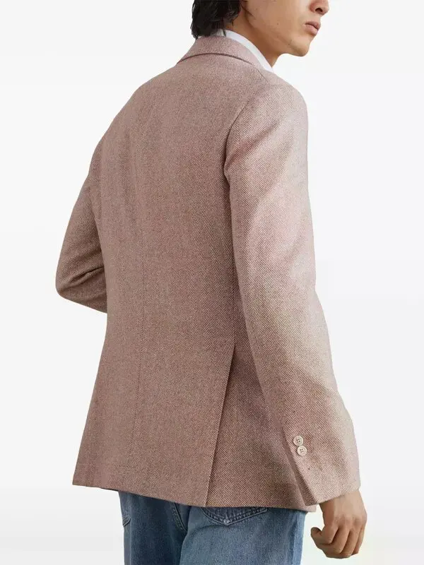 Brunello Cucinelli Herringbone Linen Blazer - Orange