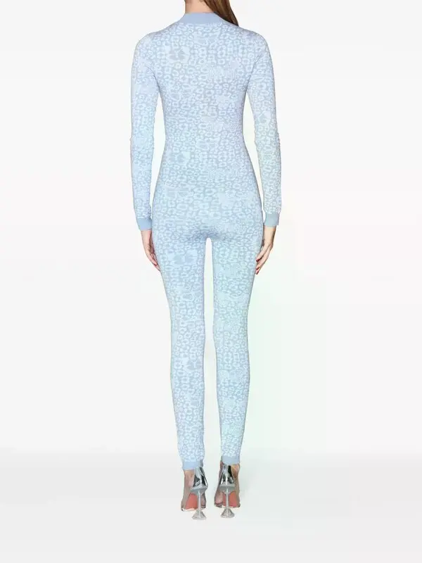 FLEUR DU MAL Knitted Jacquard Catsuit - Blue