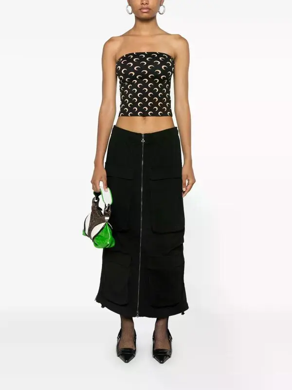 MARINE SERRE Moon Print Strapless Top