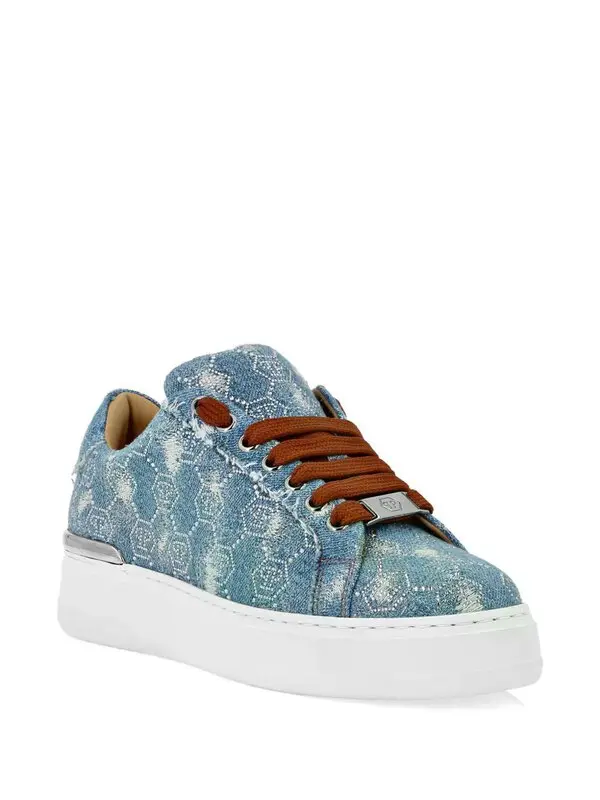 Philipp Plein Monogram Strass Sneakers - Blue