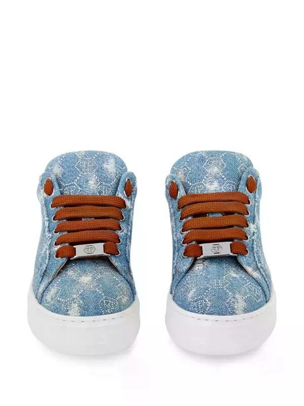 Philipp Plein Monogram Strass Sneakers - Blue