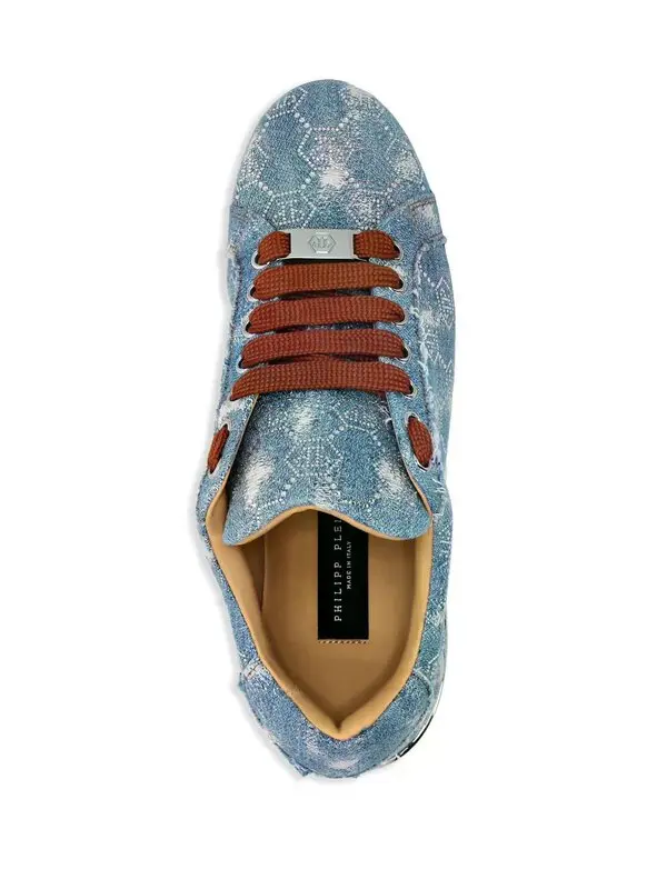 Philipp Plein Monogram Strass Sneakers - Blue