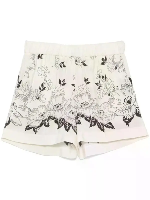 P.a.r.o.s.h Steven Floral Print Shorts - Neutrals