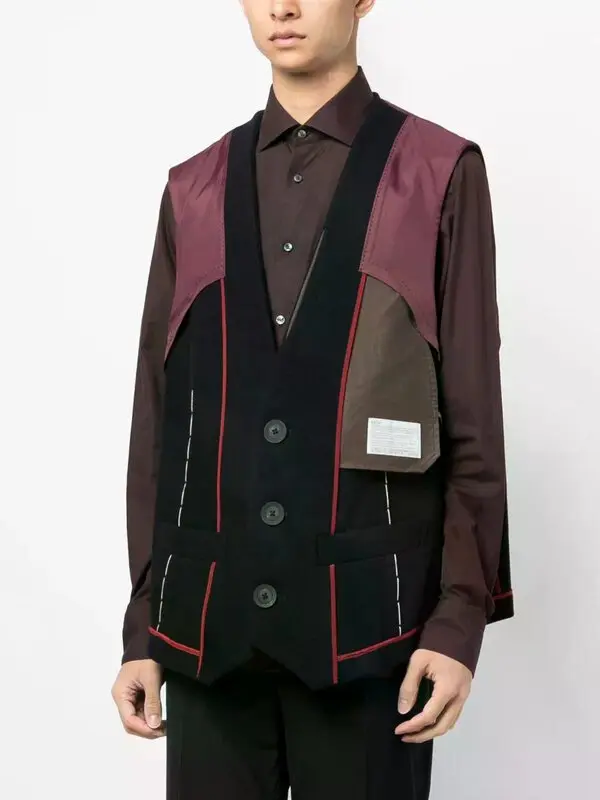 Kolor Patchwork Wool Vest