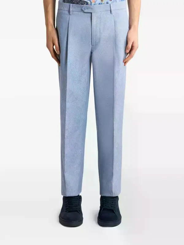 Etro Paisley-jacquard Cotton Trousers