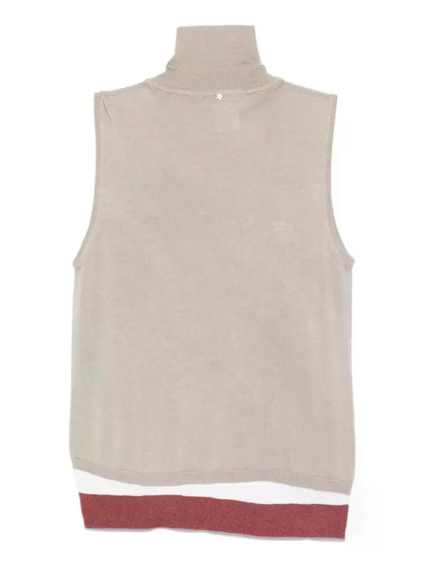 Lorena Antoniazzi Striped-hem Roll Neck Vest