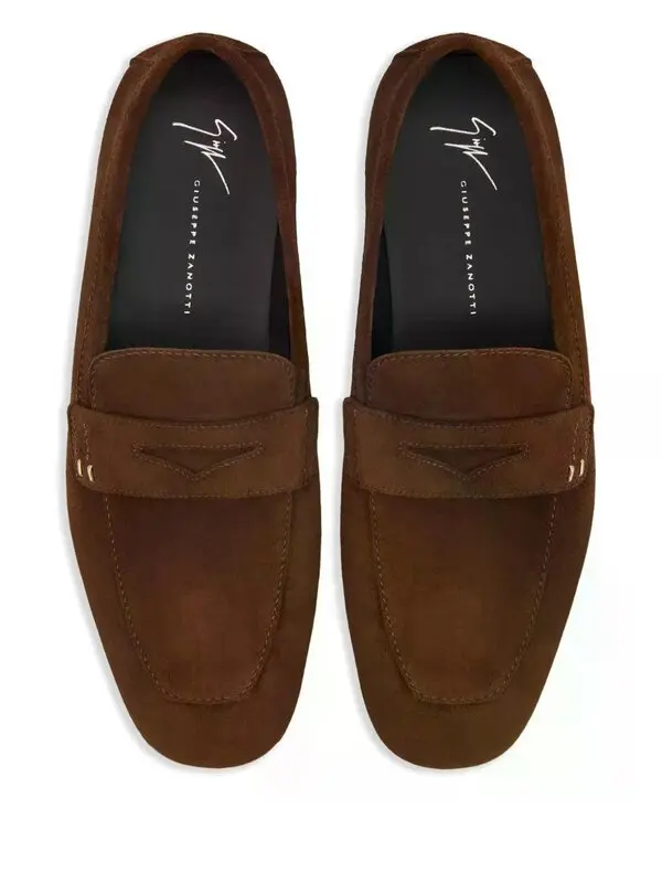 GIUSEPPE ZANOTTI Christophe Suede Loafers - Brown