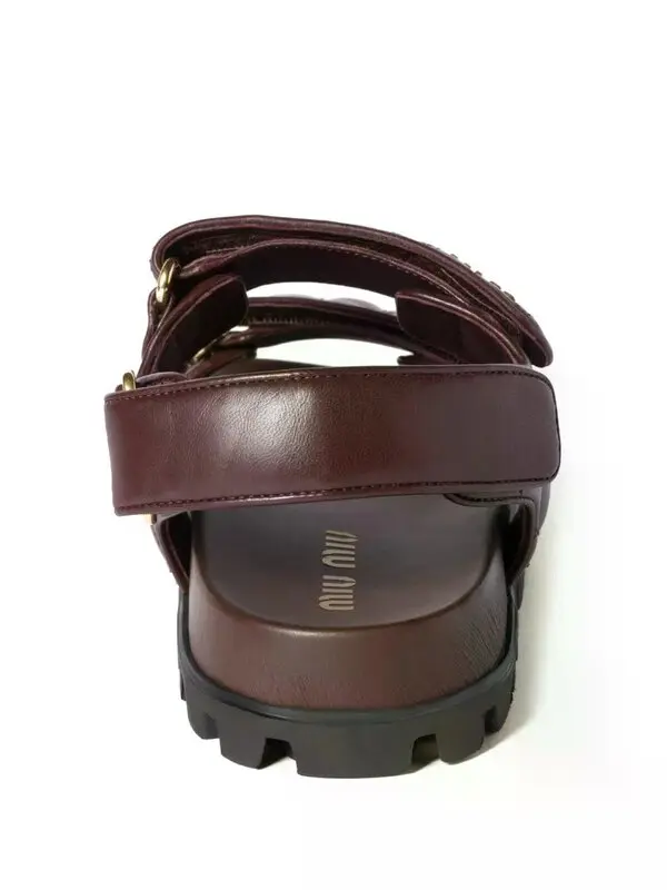 Miu Miu Sporty Matelassé Leather Sandals