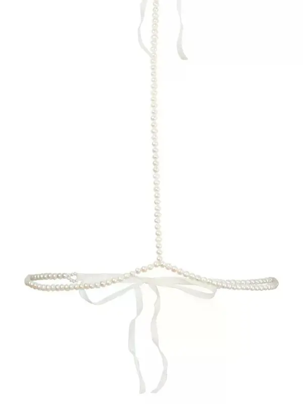 FLEUR DU MAL Ribbon Tie Pearl Harness