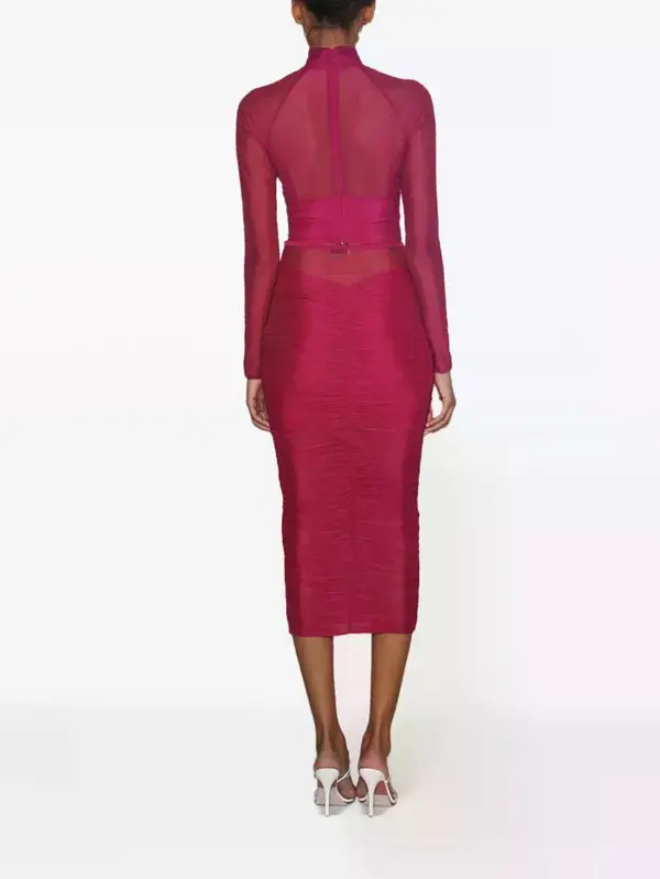 FLEUR DU MAL Ruched Midi Skirt