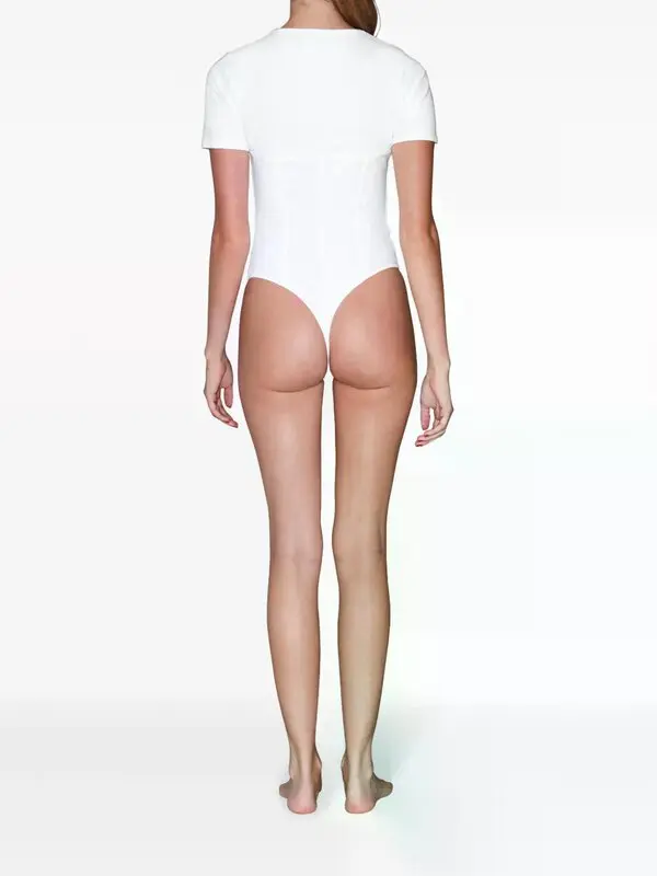 FLEUR DU MAL Organic Cotton T-shirt Bodysuit - White