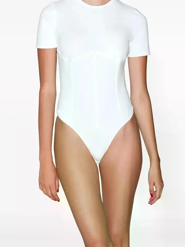 FLEUR DU MAL Organic Cotton T-shirt Bodysuit - White