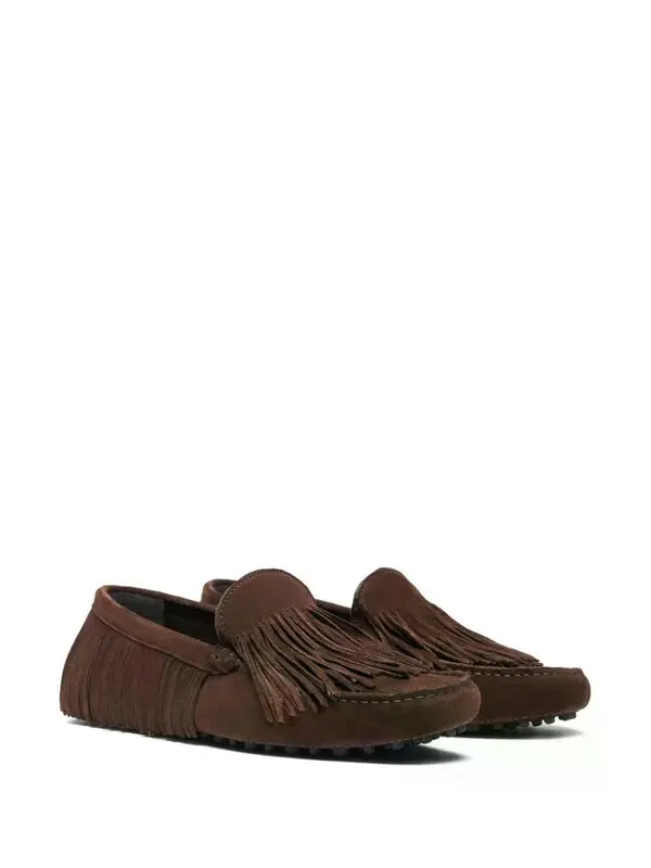 SCAROSSO Fringed Suede Loafers