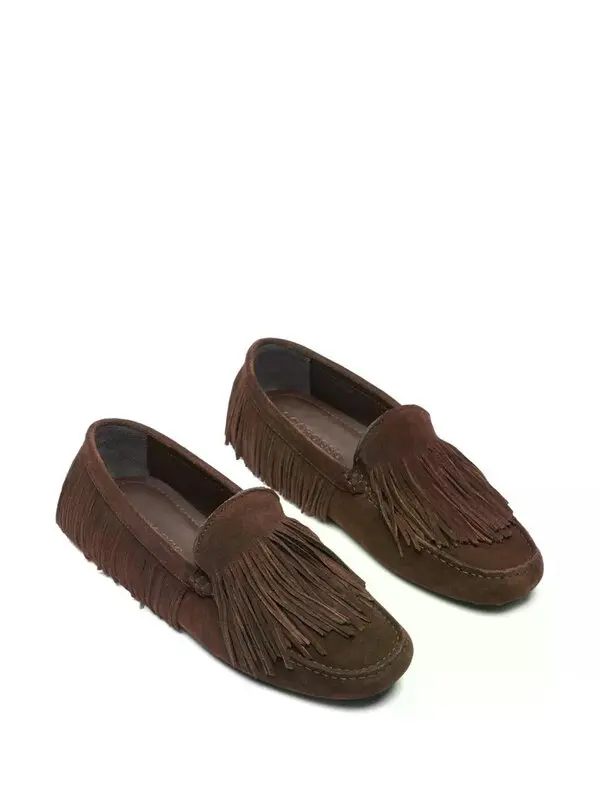 SCAROSSO Fringed Suede Loafers