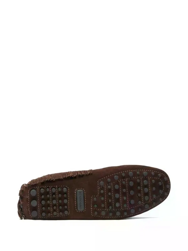 SCAROSSO Fringed Suede Loafers