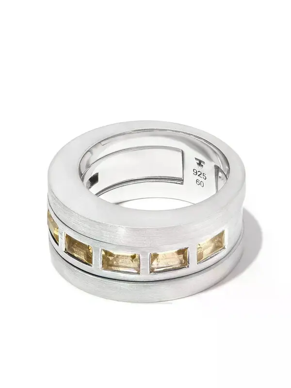 Tom Wood Double Arch Quartz Ring - Silver