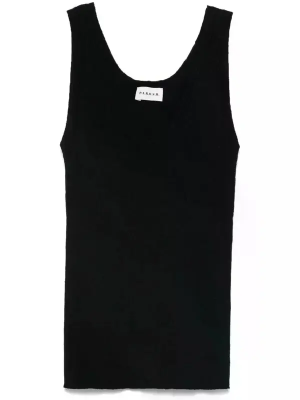 P.a.r.o.s.h Ribbed-knit Tank Top - Black