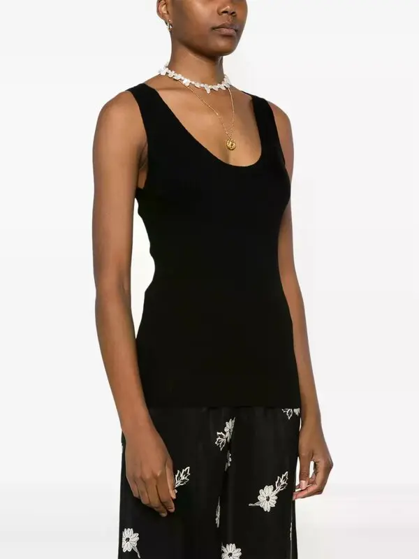 P.a.r.o.s.h Ribbed-knit Tank Top - Black