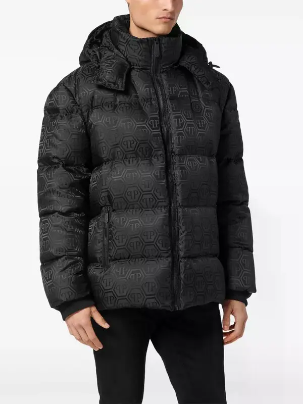 Philipp Plein Monogram-jacquard Padded Jacket