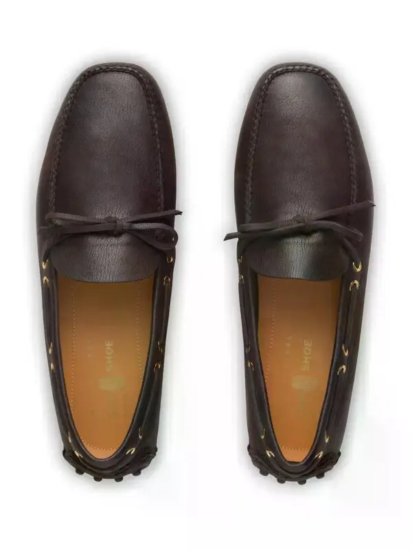 Car Shoe Soft Antique Leather Boat Shoes - Brown
