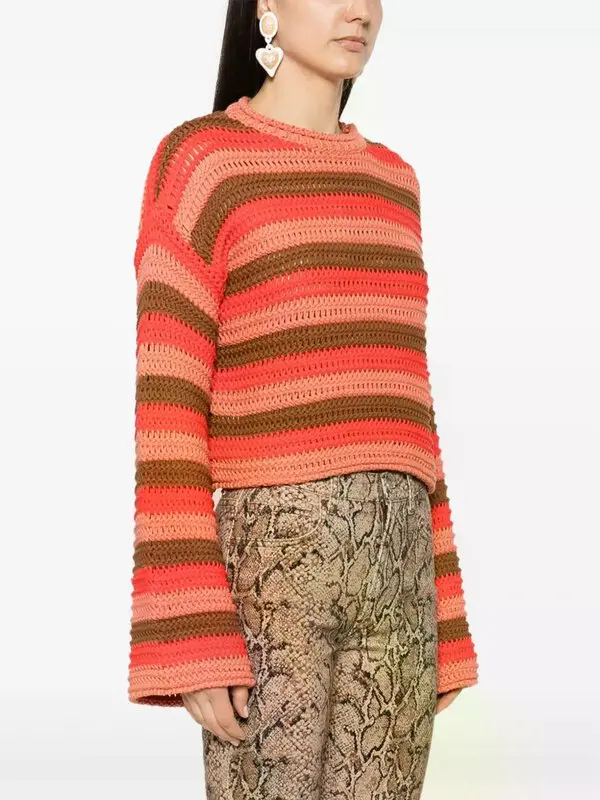 La DoubleJ Bell-sleeve Striped Jumper