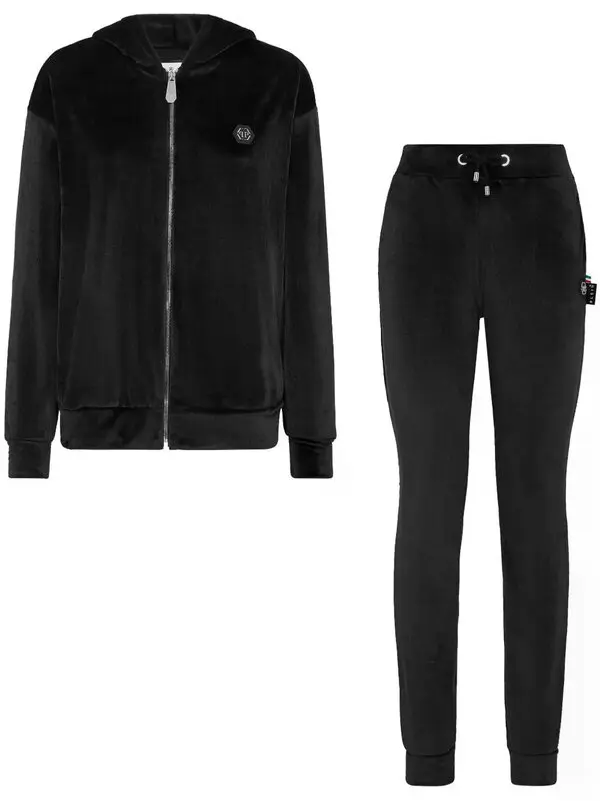 Philipp Plein Crystal-embellished Plush Tracksuit Set