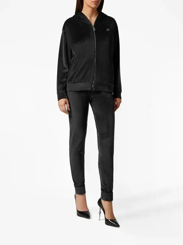 Philipp Plein Crystal-embellished Plush Tracksuit Set