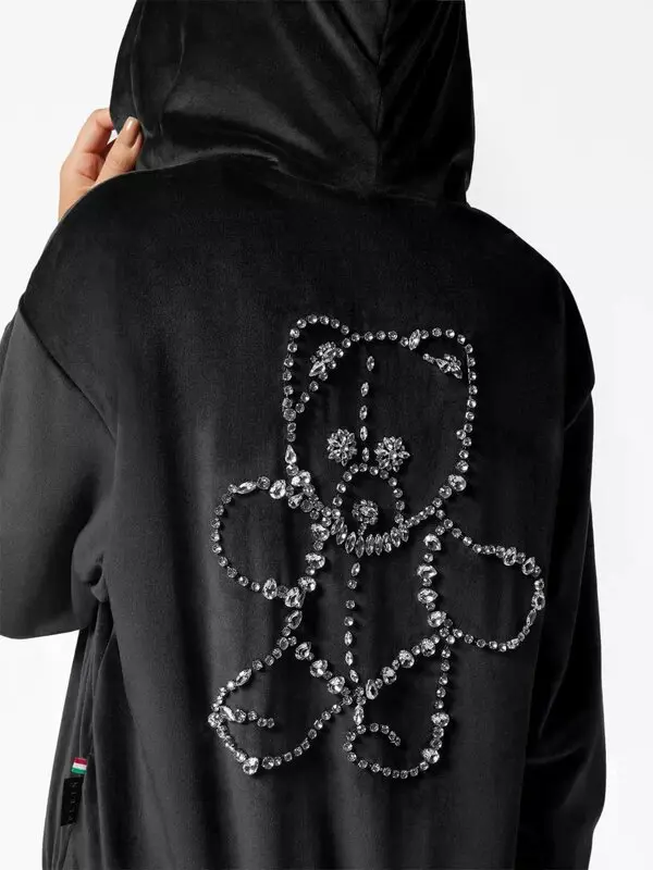 Philipp Plein Crystal-embellished Plush Tracksuit Set