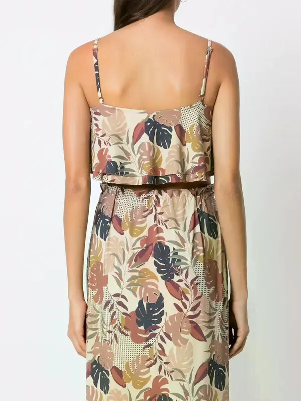 AMIR SLAMA Palm Leaf Print Cropped Top