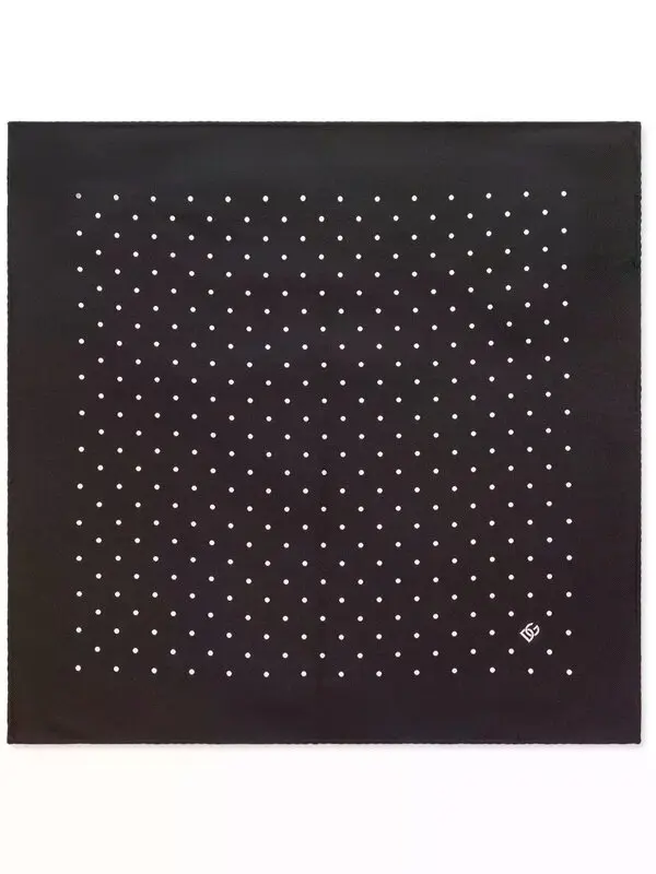 Dolce & Gabbana Polka Dot-print Silk Scarf - Black