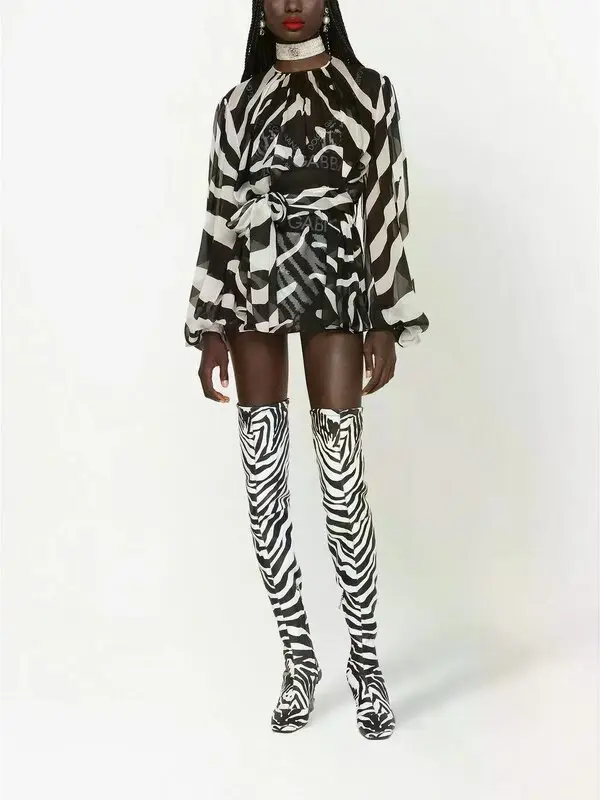 Dolce & Gabbana Zebra-print Chiffon Blouse