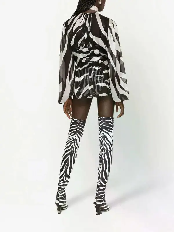 Dolce & Gabbana Zebra-print Chiffon Blouse