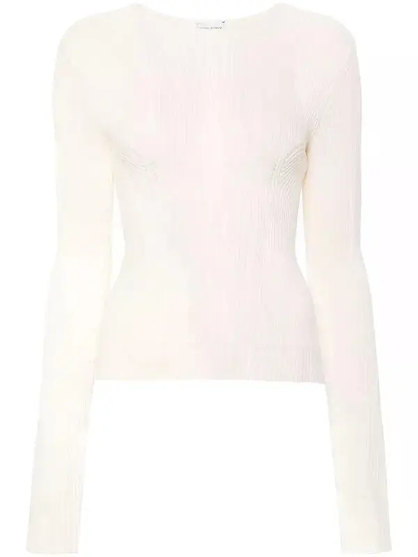 Magda Butrym Long-sleeve Ribbed Jumper - Neutrals